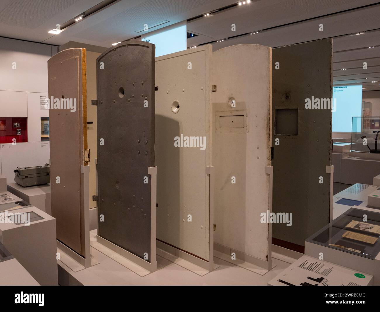 Several former cell doors on display in the permanent exhibition ...