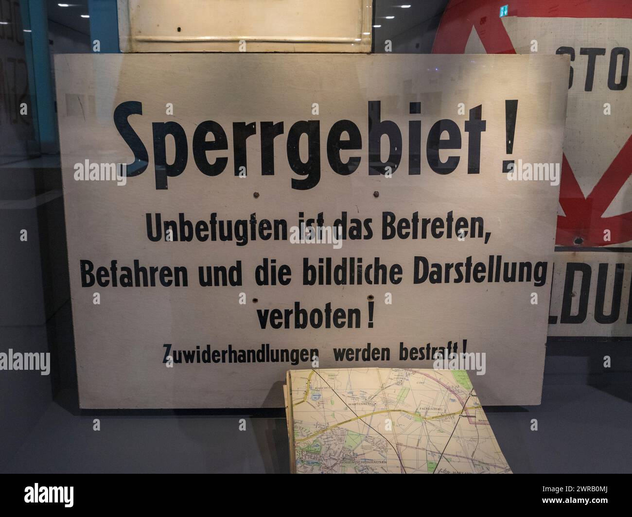 "Sperrgebiet!" (Restricted Area) warning sign on display in the ...