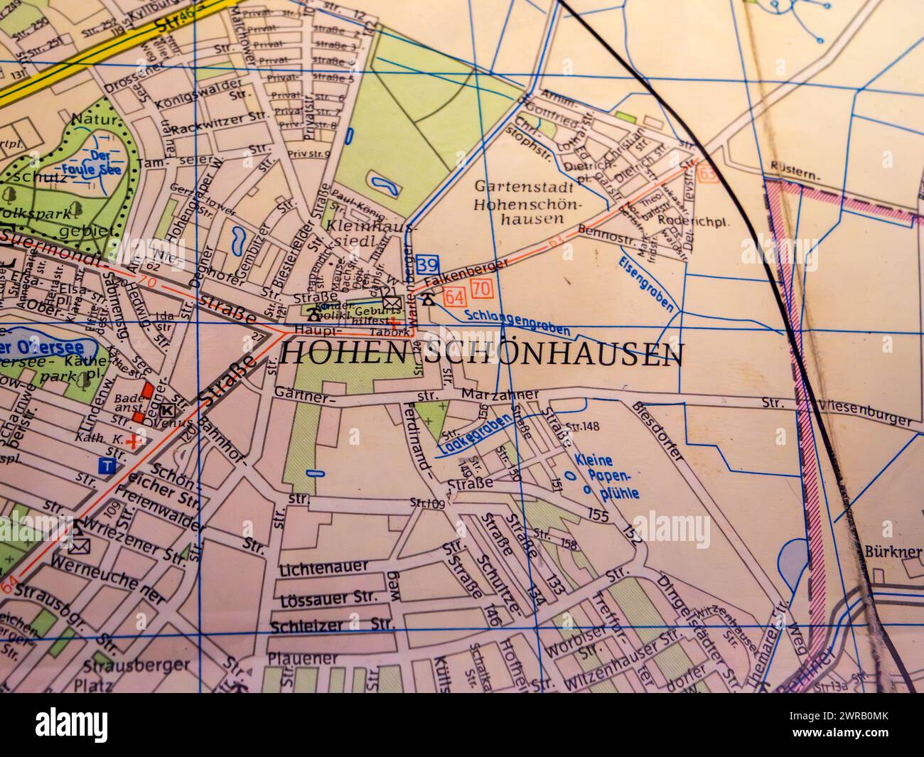 A GDR East Berlin city map not showing the Hohenschönhausen restricted ...