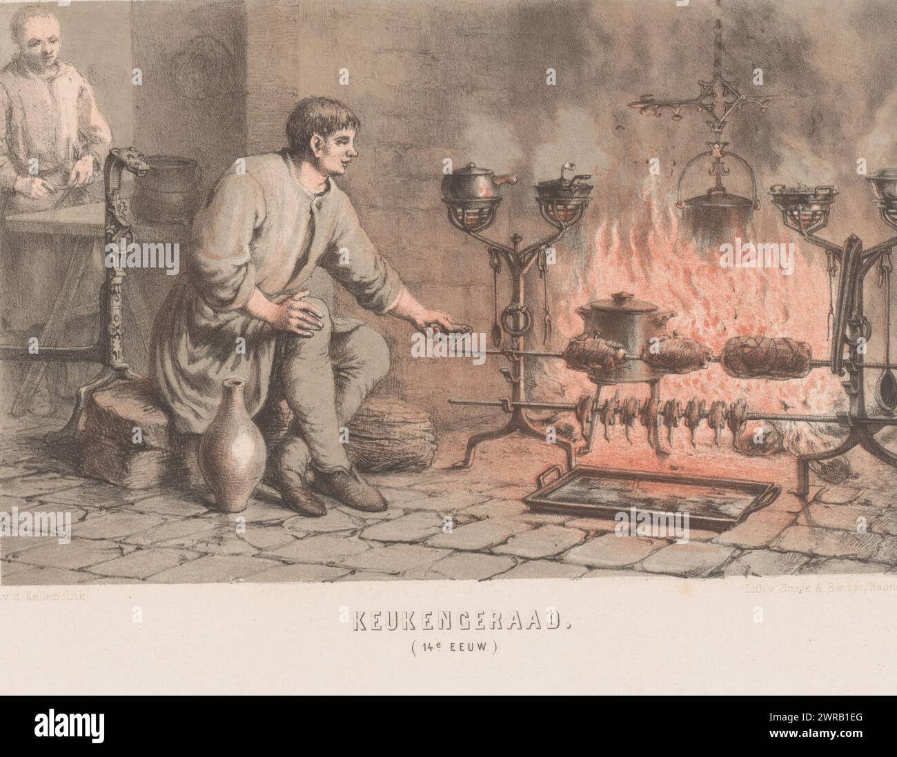 Kitchen utensils, 14th century, Kitchen utensils. (14th century) (title ...