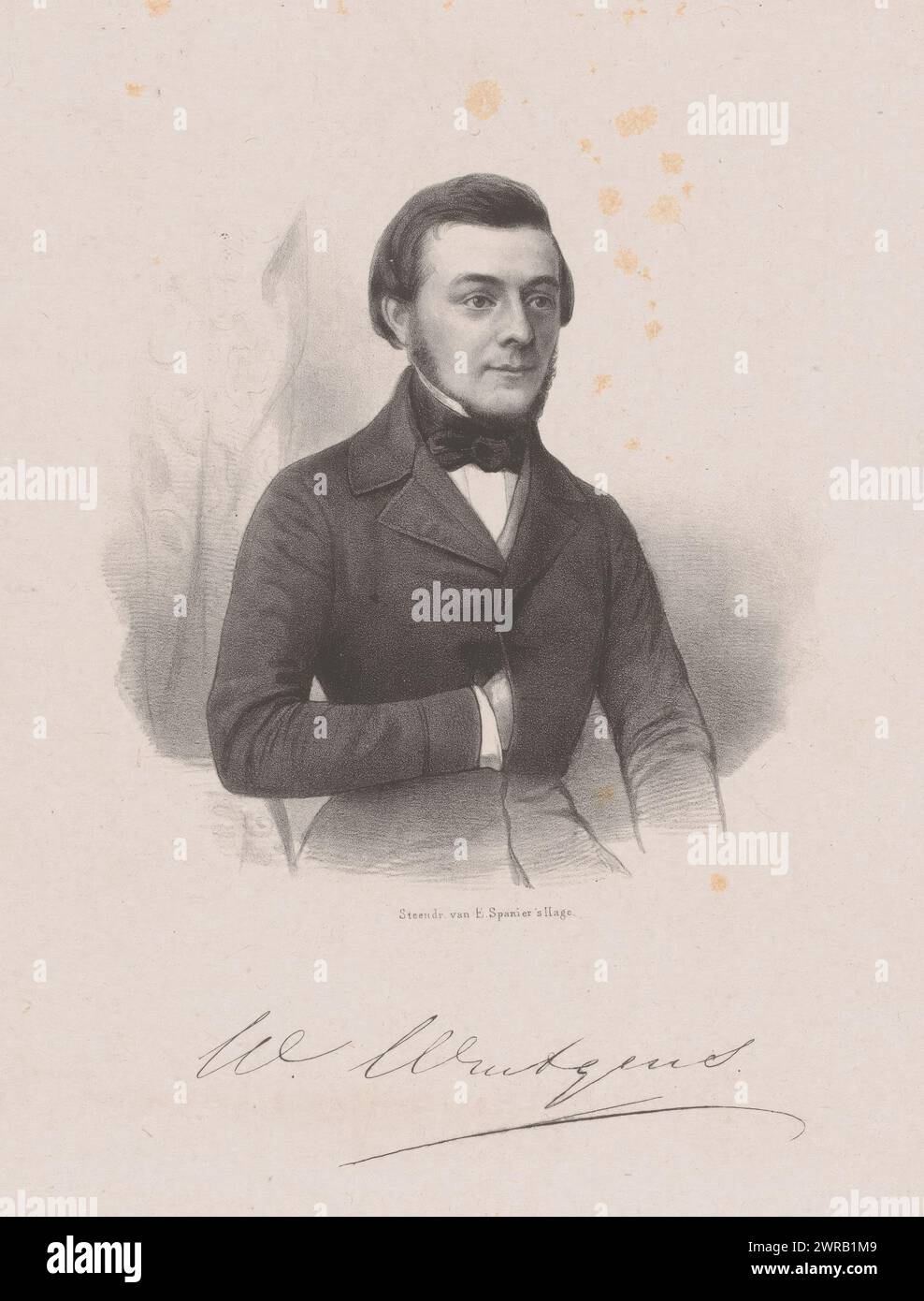 Portrait of Willem Wintgens, Below the portrait the signature of the sitter., print maker ...