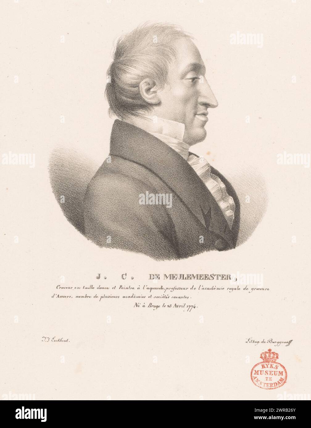 Portrait of Jozef Karel De Meulemeester, J.C. De Meulemeester (title on ...