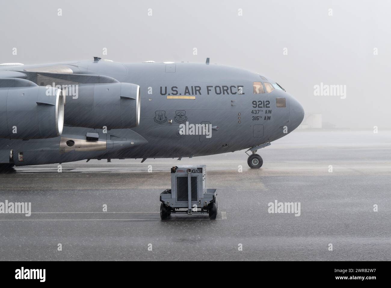 A U.S. Air Force C-17 Globemaster III sits on the flight line March 6 ...