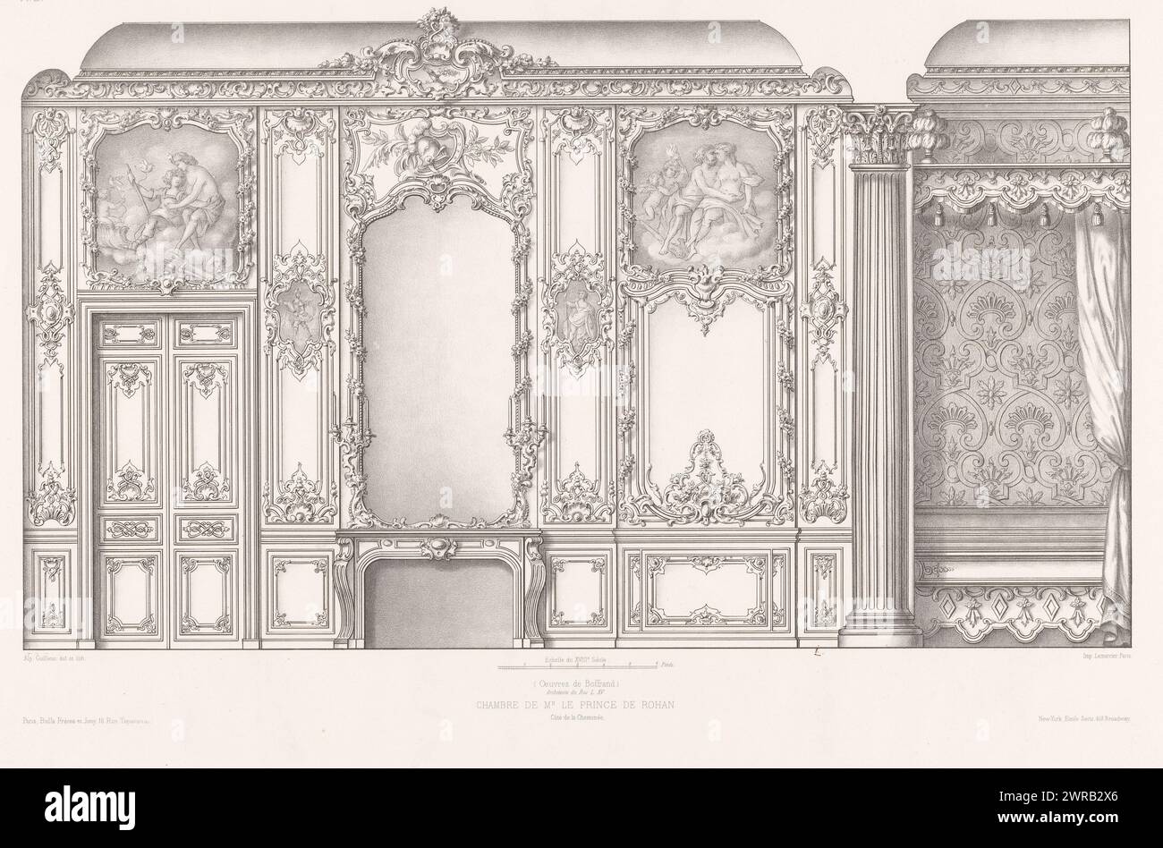 Wall in the room of the Princess of Rohan in the Hôtel de Soubise ...