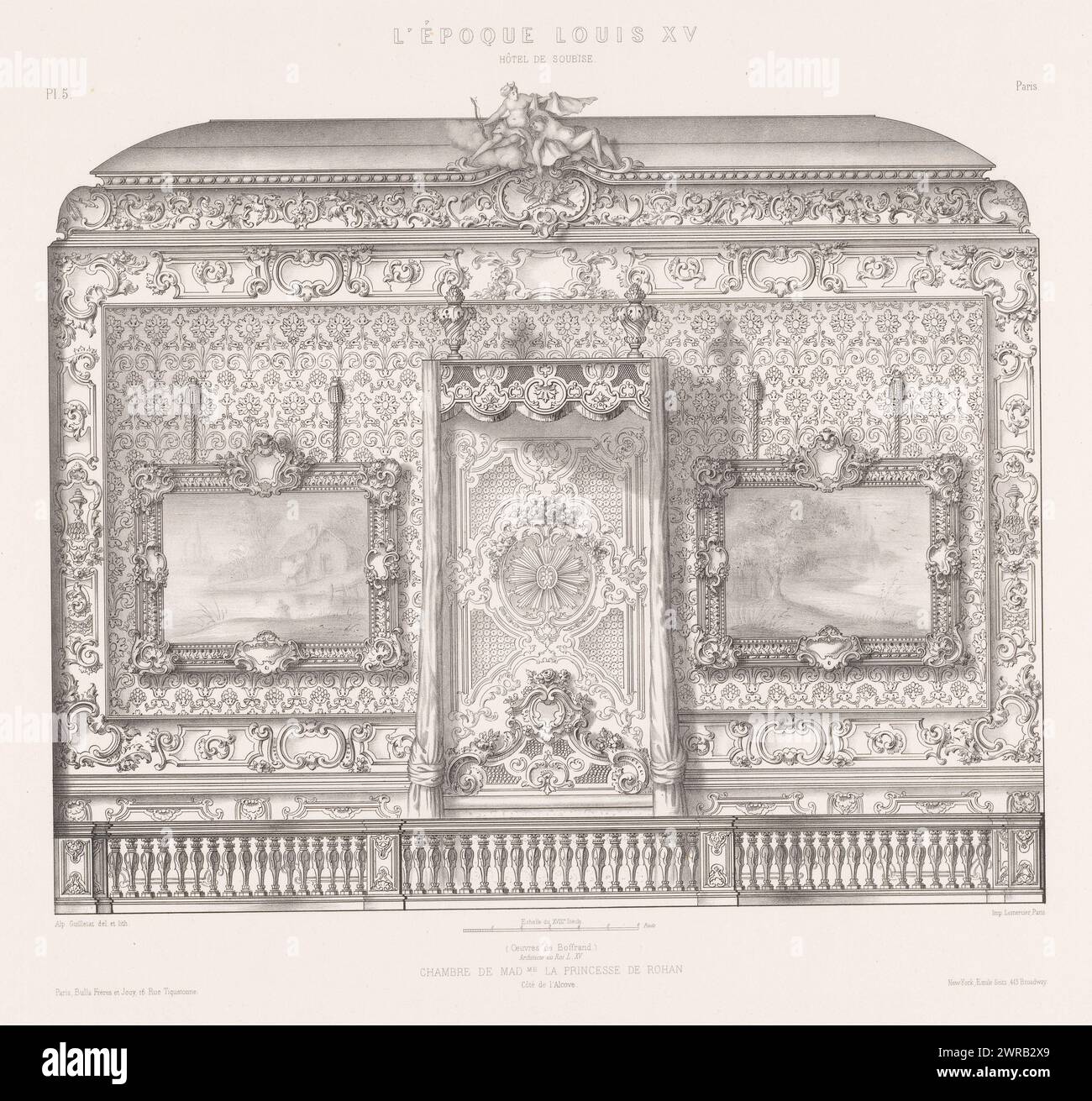 Wall in the room of the Princess of Rohan in the Hôtel de Soubise ...