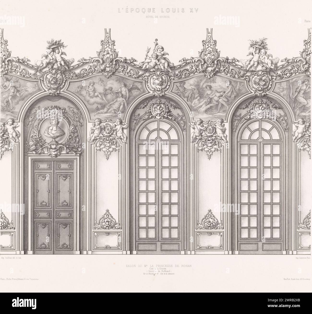 Wall in the salon of the Princess of Rohan in the Hôtel de Soubise ...