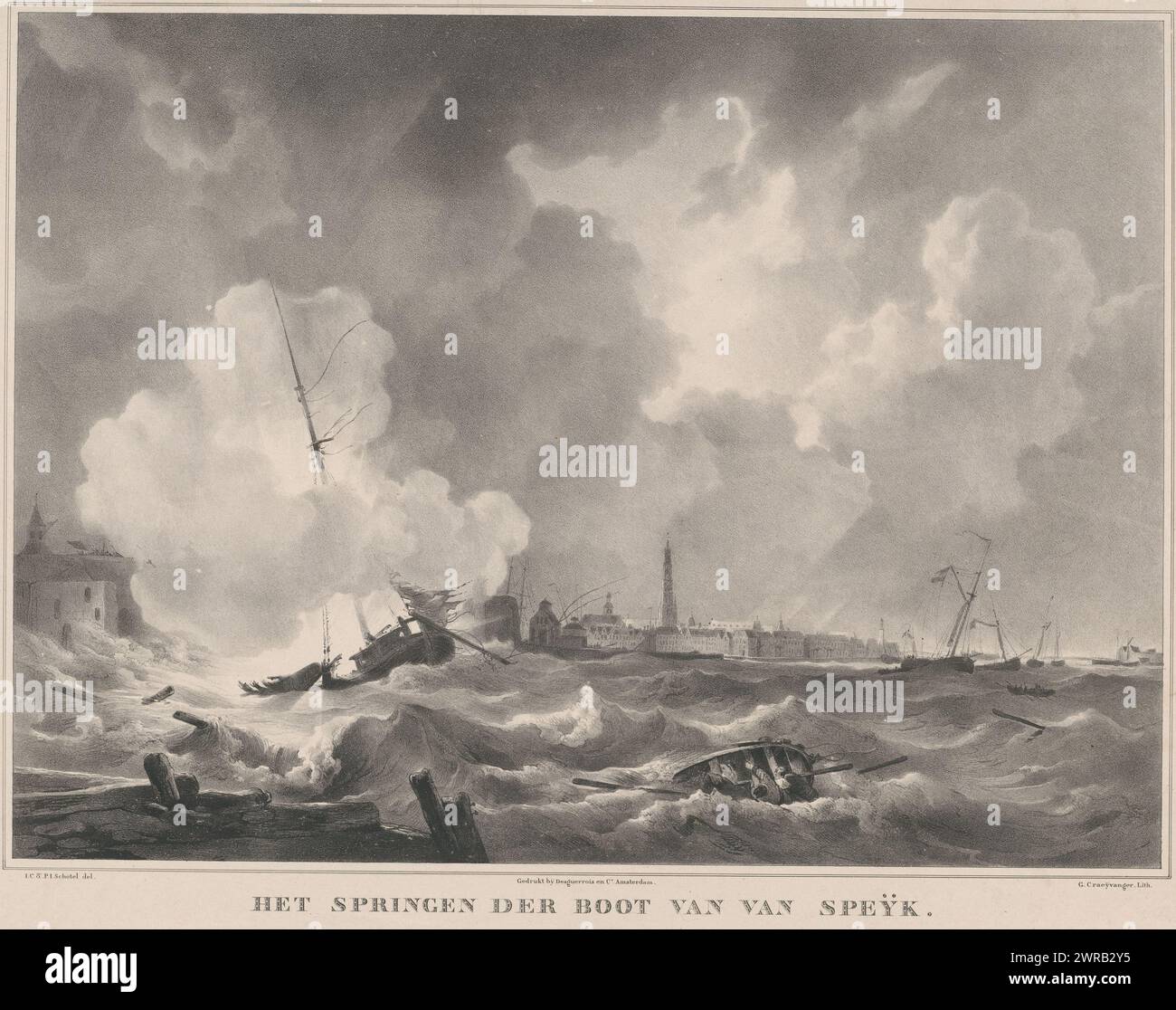 Exploding of Jan van Speijk's boat, The jumping of Van Speijk's boat ...