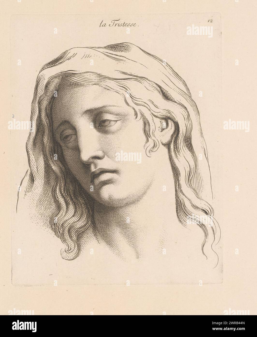 Sorrow, La tristesse (title on object), print maker: Jean Audran, after ...