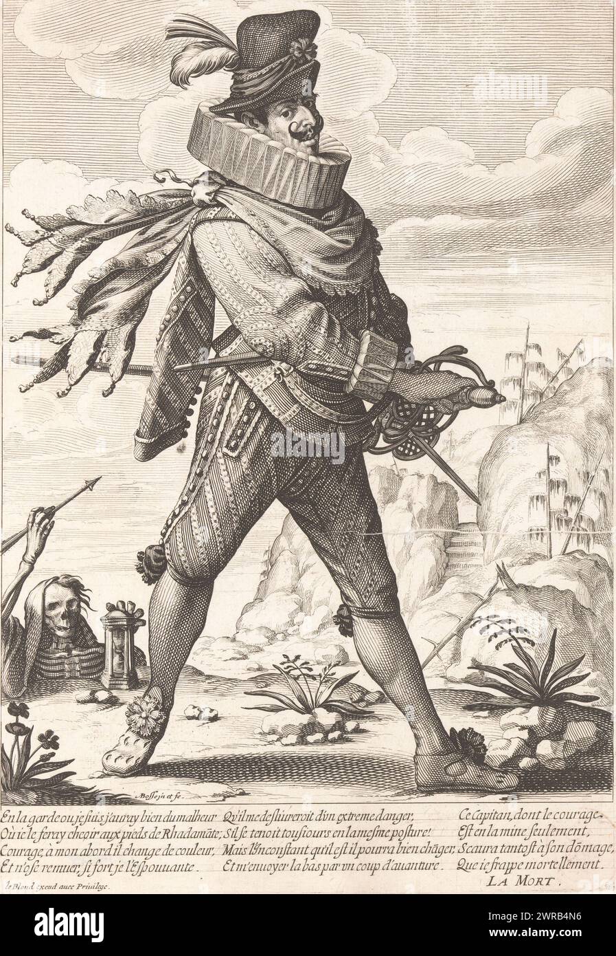 Spanish soldier in a landscape, A soldier dressed in the traditional ...