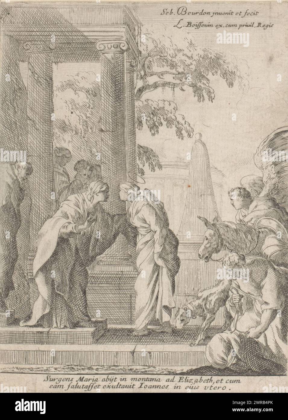 Visitation, Scenes from the Life of Mary (series title), print maker: Sébastien Bourdon, after ...