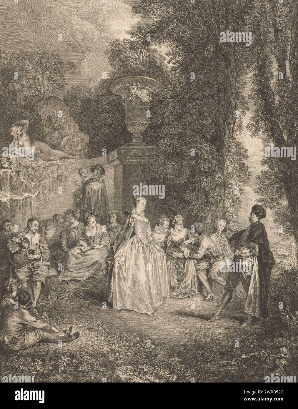 Gallant company in a garden, Fêtes Vénitiennes, Oeuvre of Antoine ...