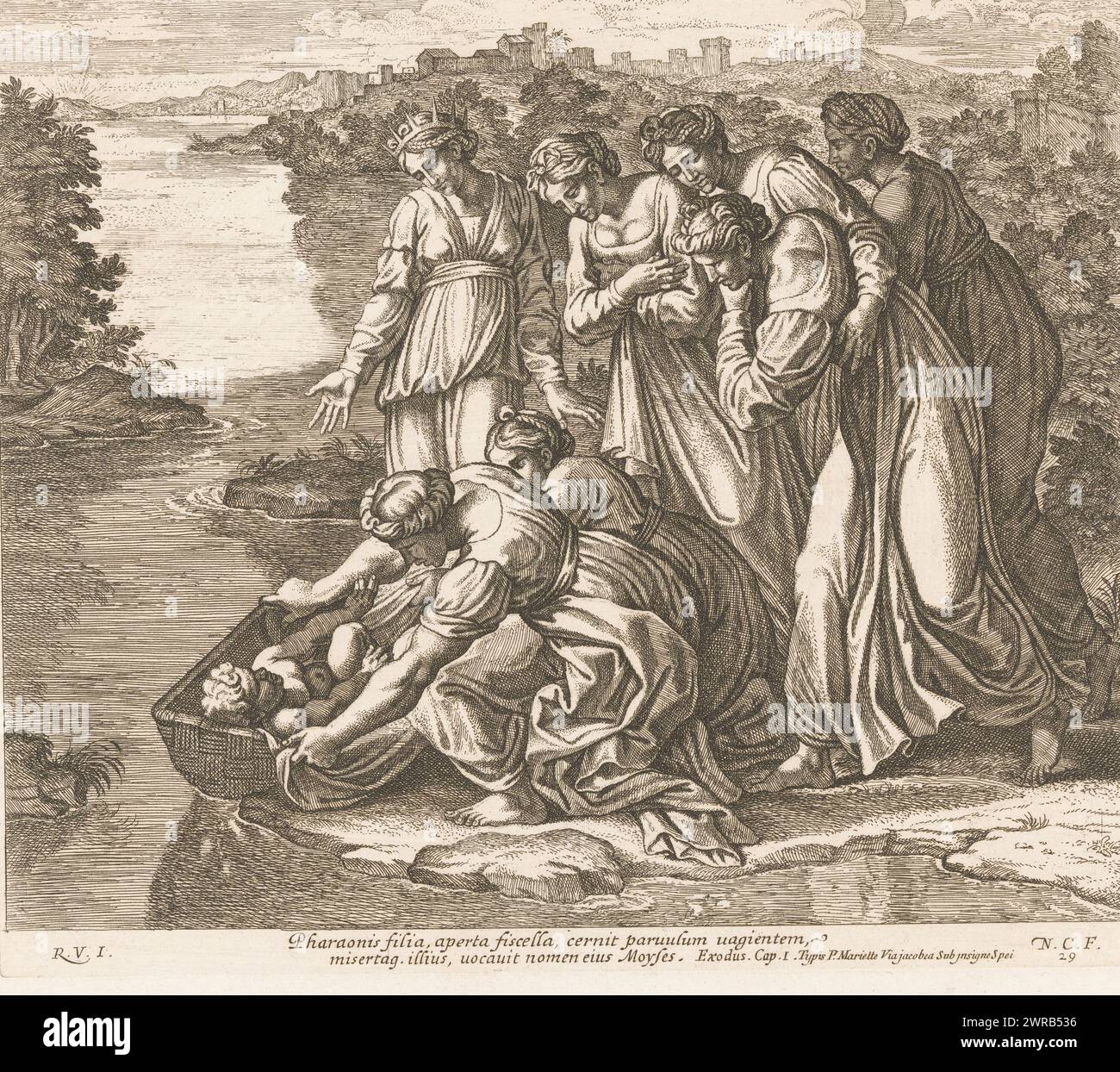 Moses Found by the Pharaoh's Daughter, Raphael Bible (series title ...