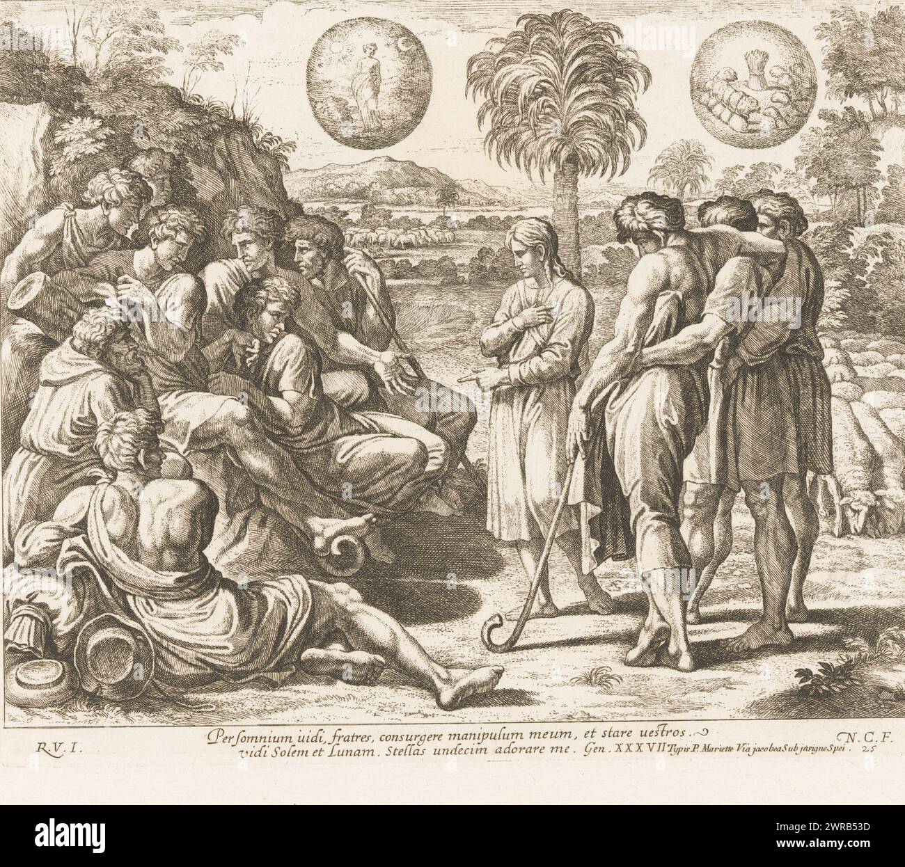 Joseph tells his dreams to his brothers, Raphael Bible (series title ...