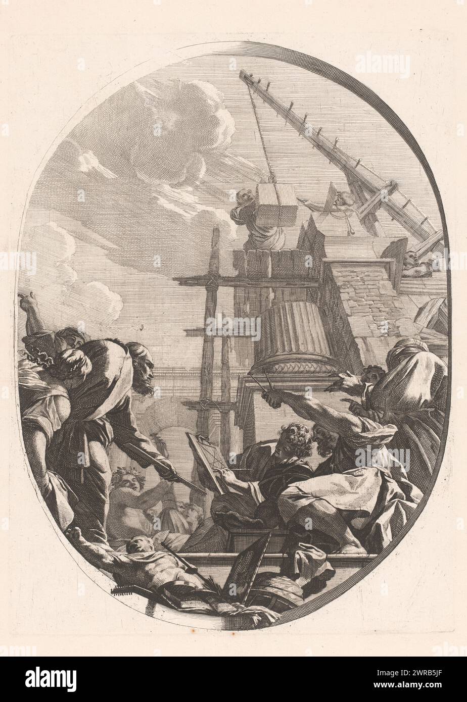 Architects and artists working on the construction of a palace, Series ...