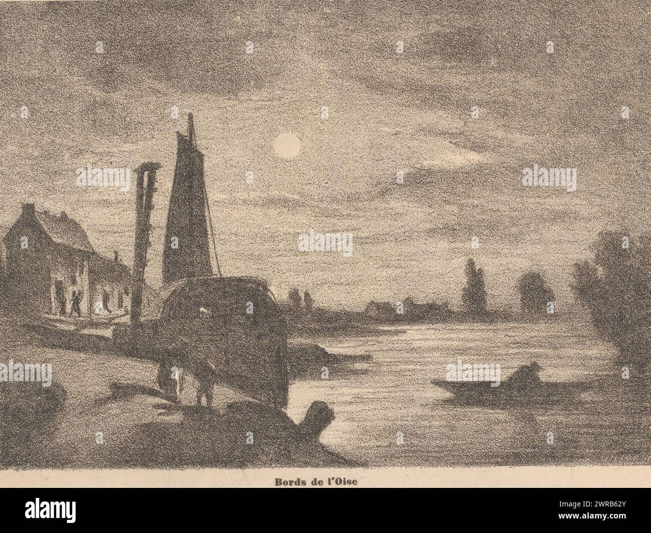 Banks of the Oise, Bords de l'Oise (title on object), print maker ...