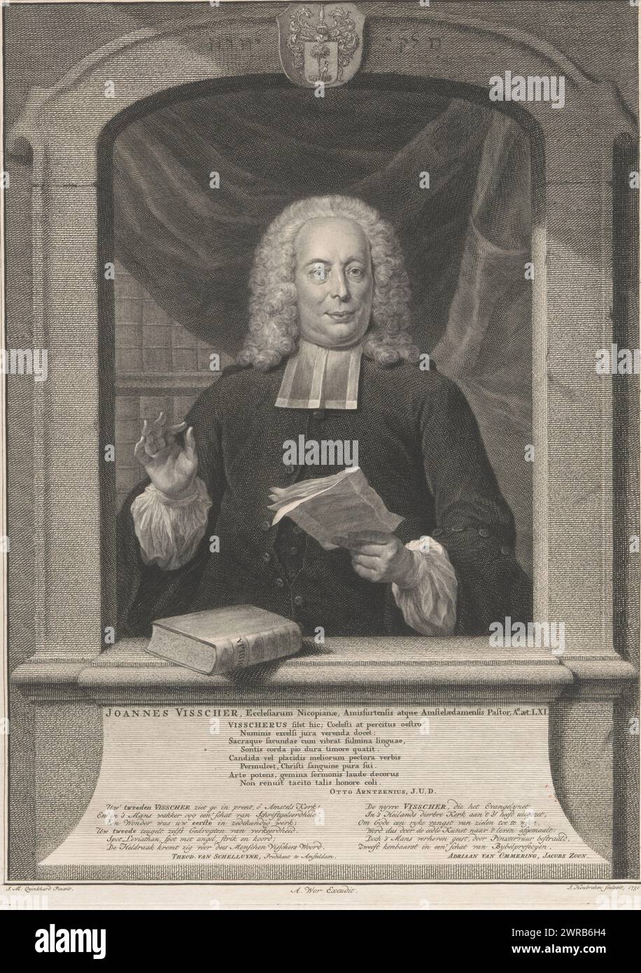 Portrait of Johannes Visscher, Joannes Visscher (title on object), Half ...