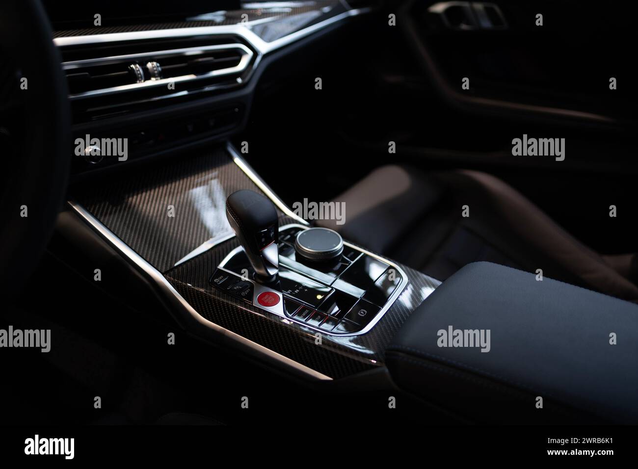 black Interior BMW M2 all-electric car, instrument panel, dashboard ...