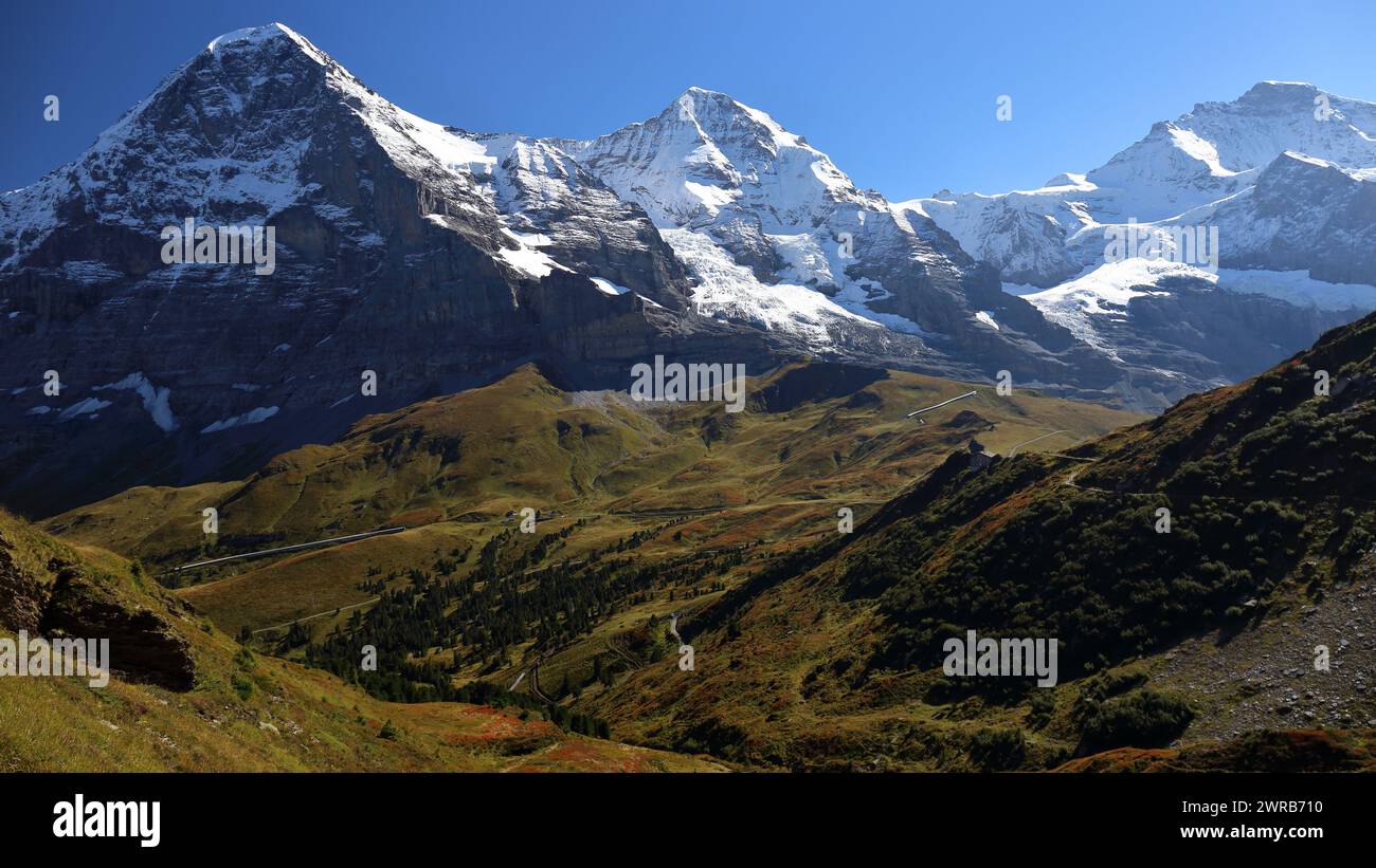 Swiss alps panoramic view in autumn Stock Photo - Alamy