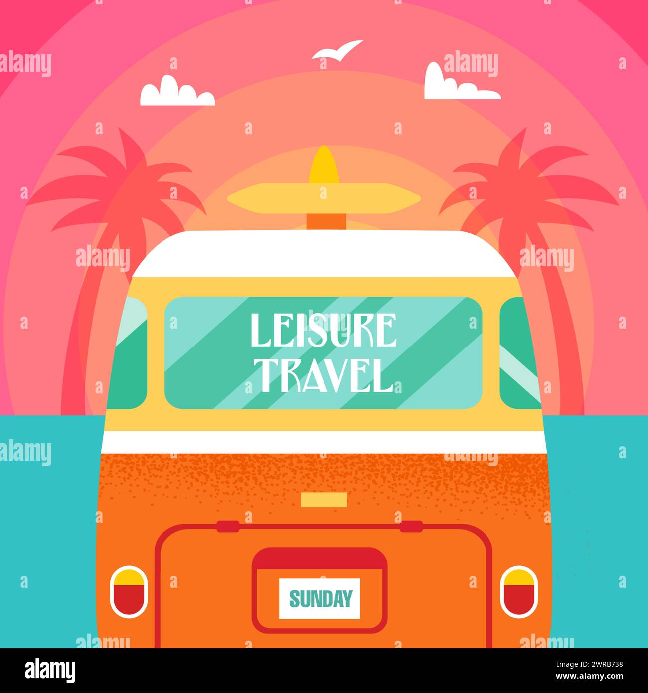 Leisure Travel Sun Van Stock Vector Image & Art - Alamy
