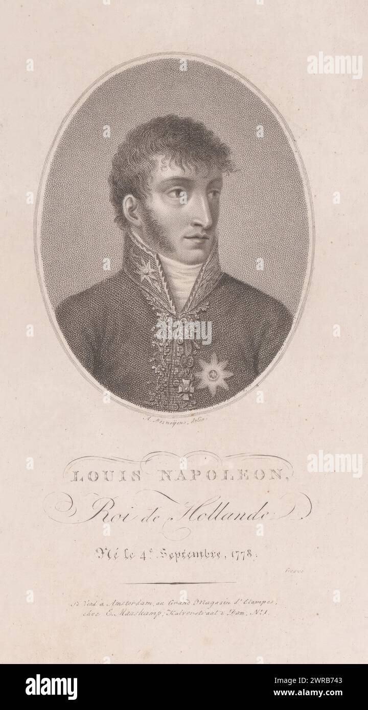 Portrait of Louis Napoleon Bonaparte, print maker: Ernst Karl Gottlieb ...