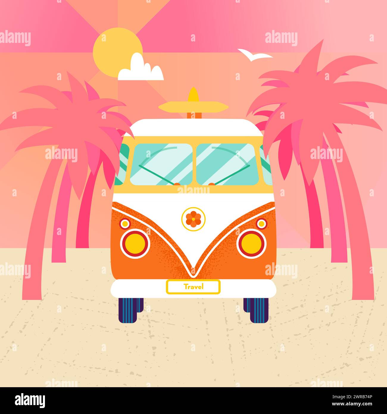 Summer Tropical Van Stock Vector Image & Art - Alamy
