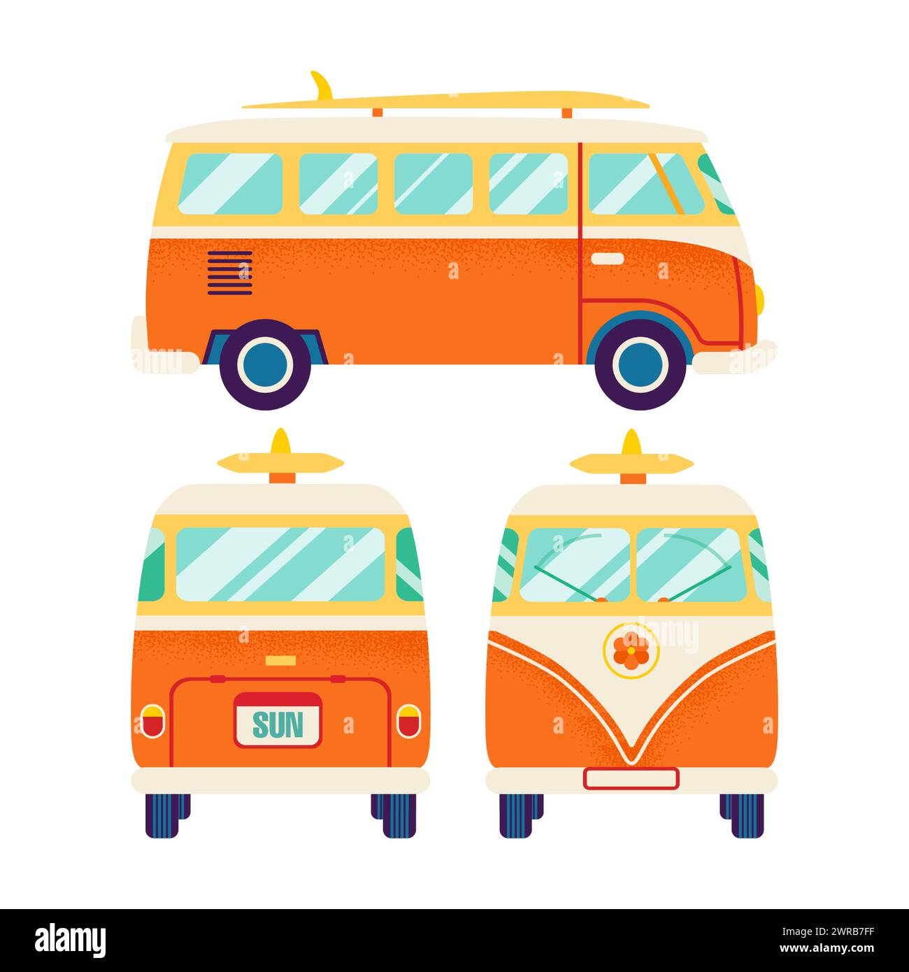 Cartoon hippie van Cut Out Stock Images & Pictures - Alamy