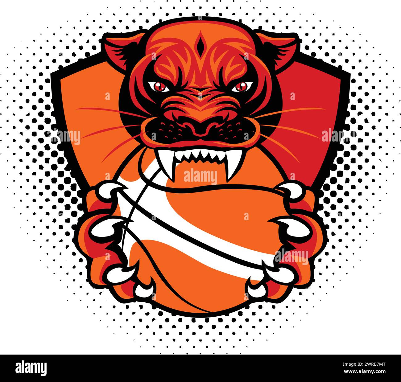 Basketball club logo template. Head of Tiger or panther, jaguar, lion ...