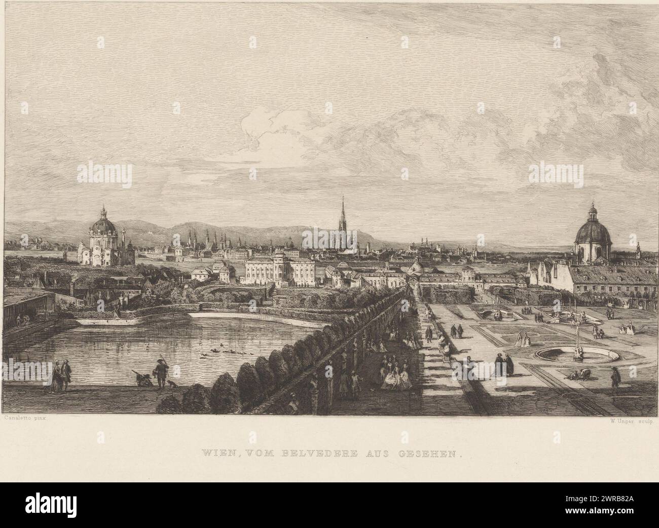 View of Vienna, Wien, from Belvedere as seen (title on object), print ...