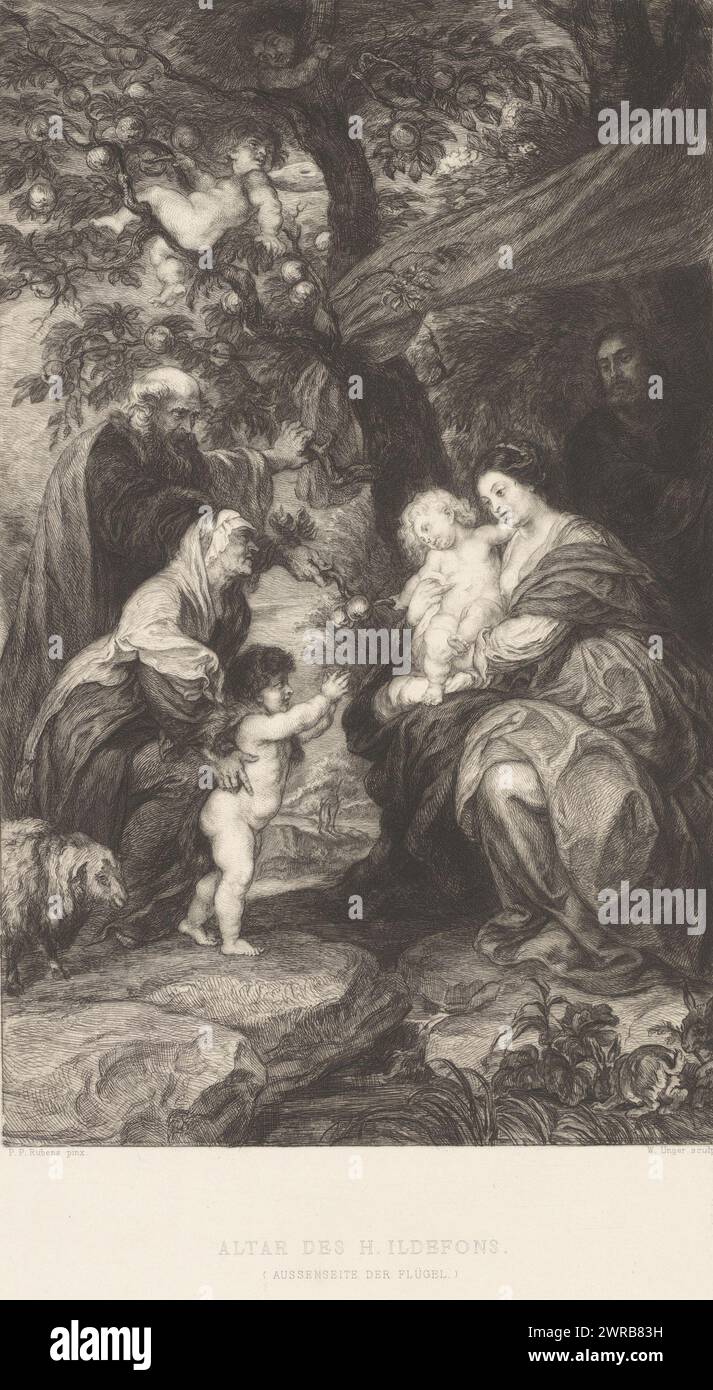 Holy Family under an apple tree, Altar des H. Ildefons (title on object), print maker: William ...
