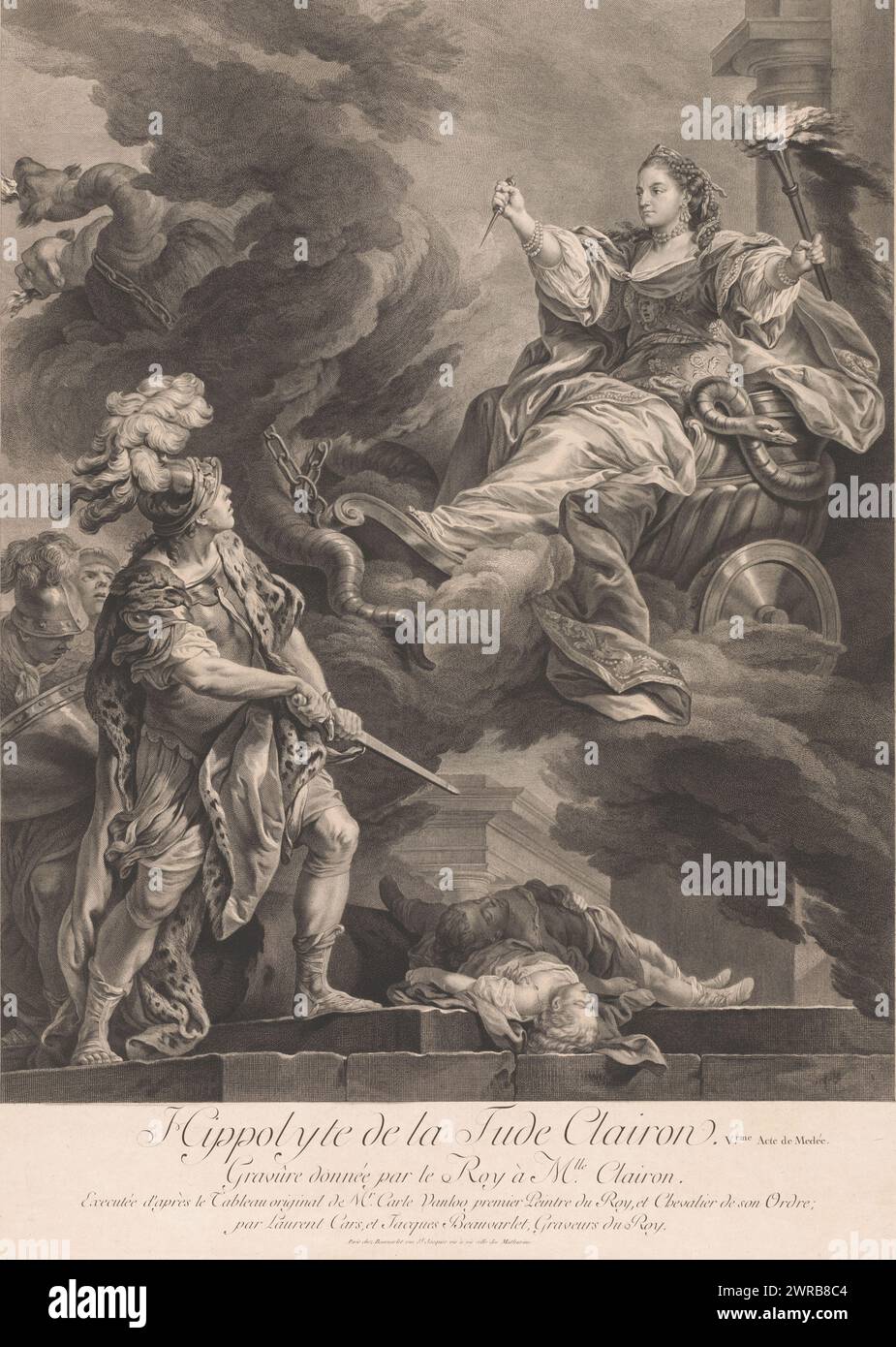 Portrait of Claire Clairon in the role of Medea, Hippolyte de la Tude ...