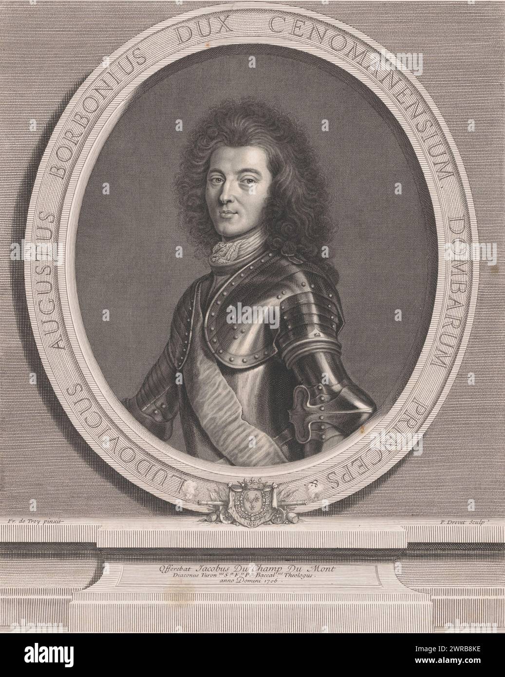 Portrait of Louis Augustus of Bourbon, print maker: Pierre Drevet ...