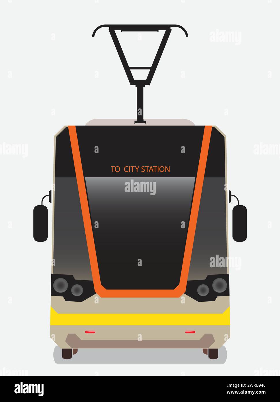 Front view of Modern design tram car Stock Vector Image & Art - Alamy