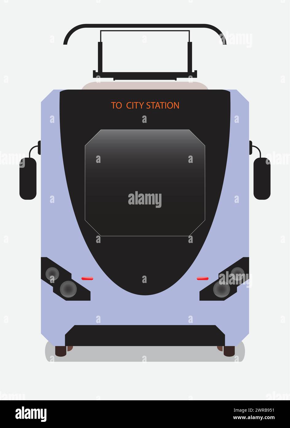 Front view of Modern design tram car Stock Vector Image & Art - Alamy