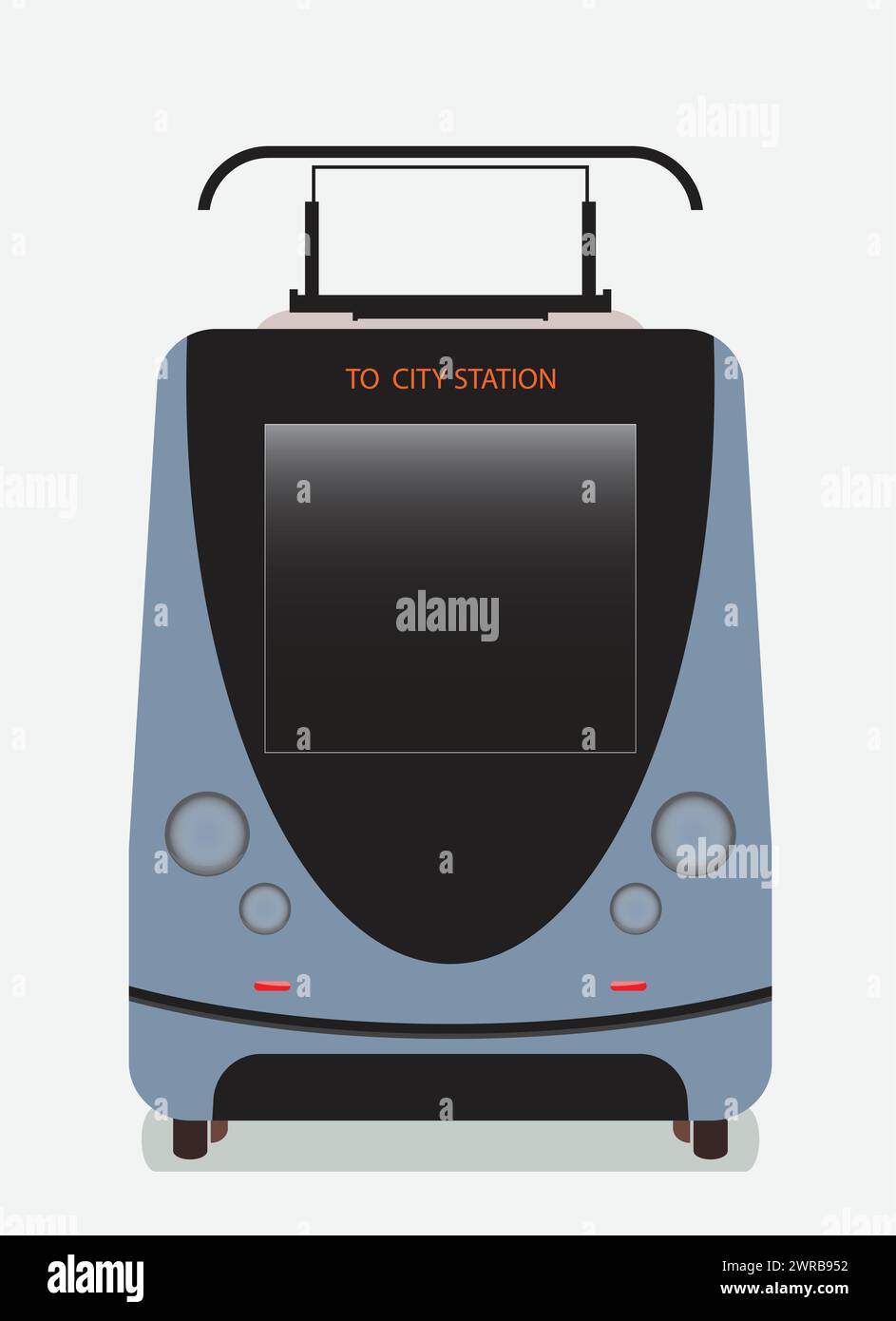 Front view of Modern design tram car Stock Vector Image & Art - Alamy