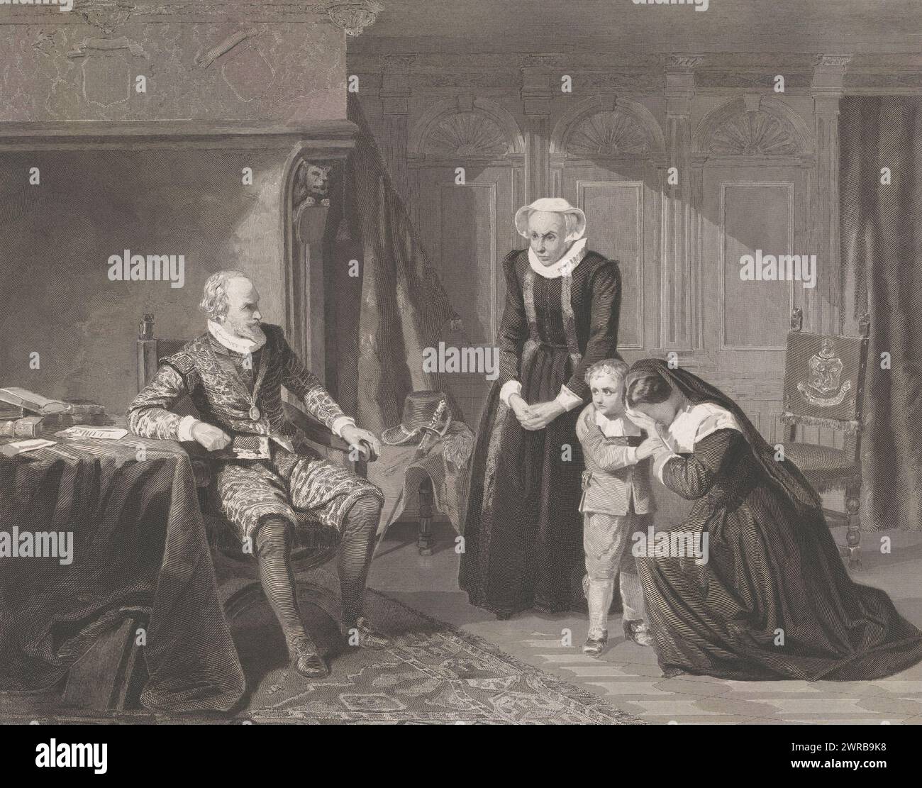 The mother, wife and son of Reinier van Oldenbarnevelt beg Maurits for ...