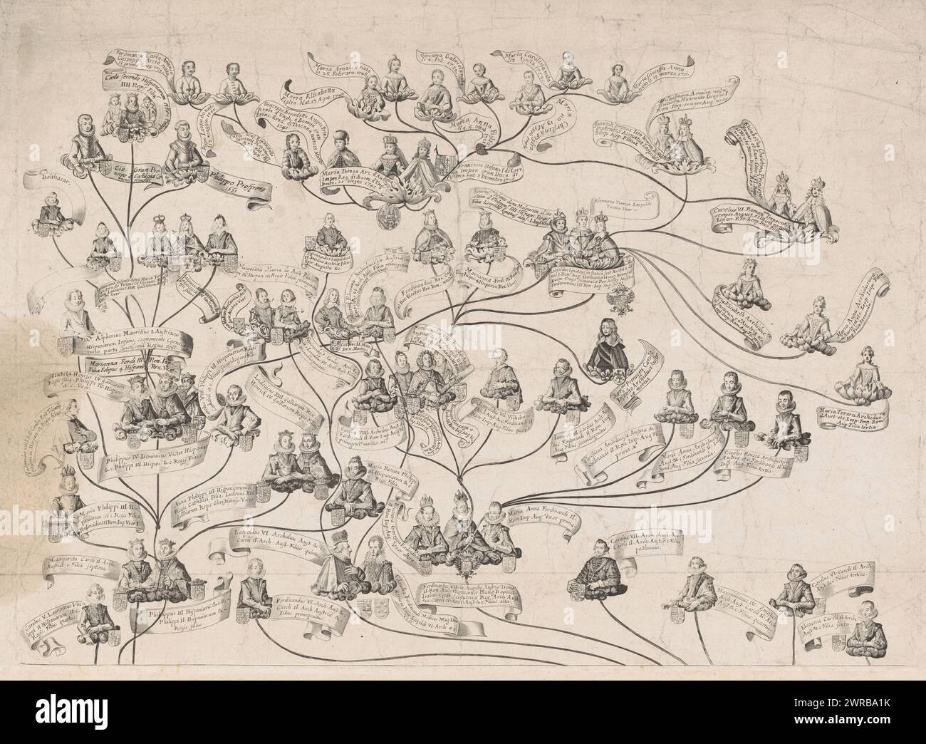Family tree of the House of Habsburg (top sheet), Family tree of the ...