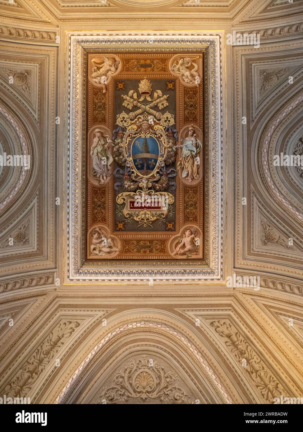 Painted ceiling inside the Vatican Museums, Vatican city Stock Photo - Alamy