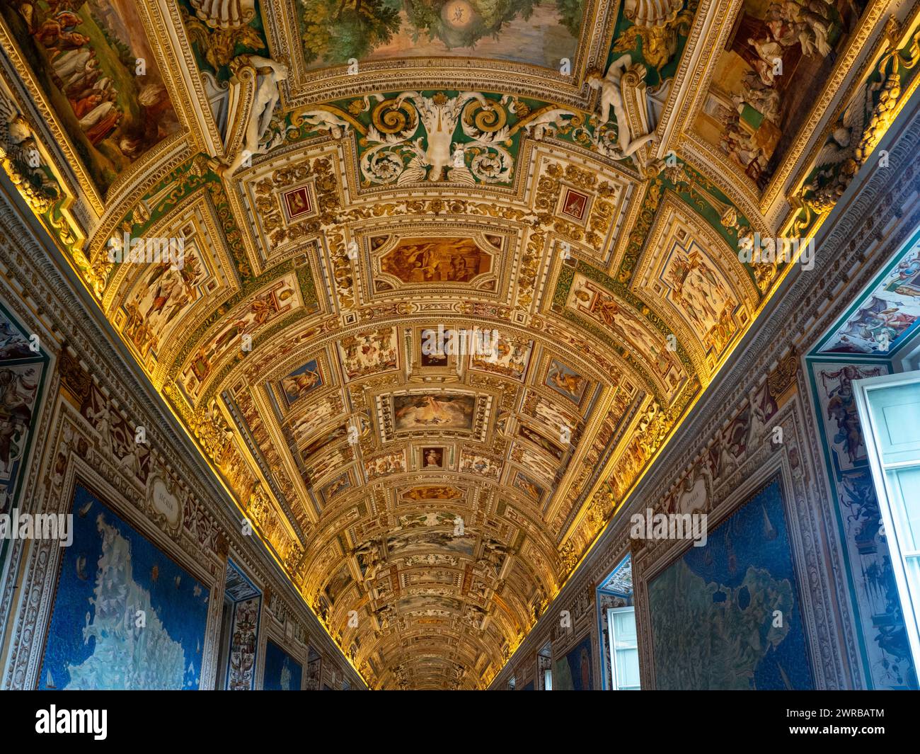 Painted ceiling inside the Vatican Museums, Vatican city Stock Photo - Alamy