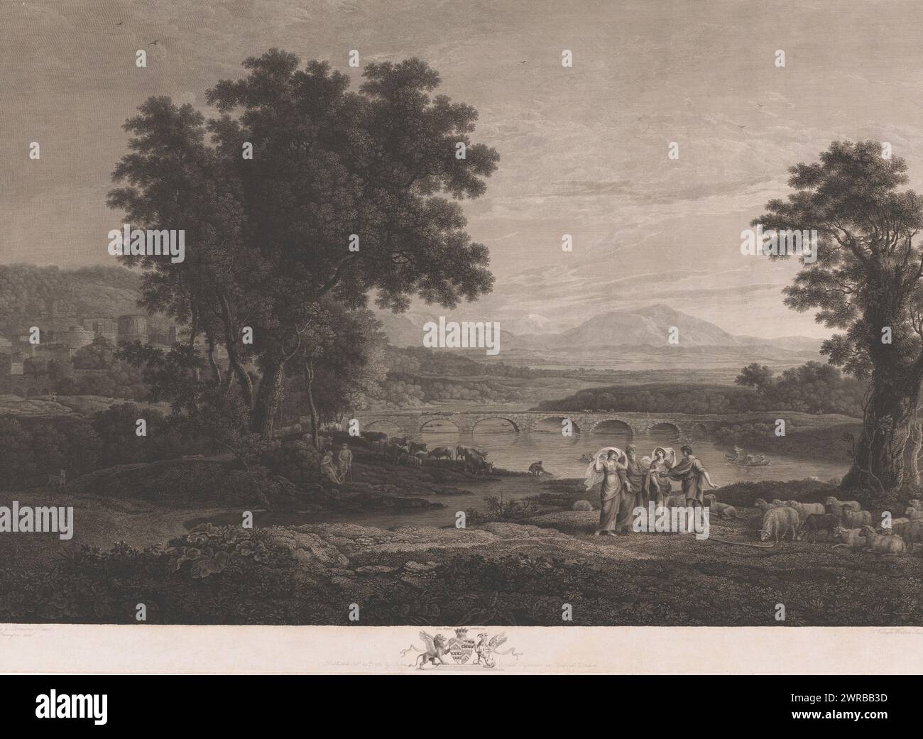 Large landscape with Jacob and Laban, print maker: William Woollett ...