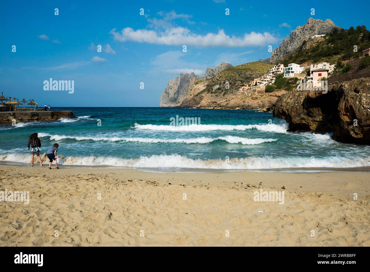 Cala de Sant Vicenc beach and Cape Formentor, Pollenca, Serra de ...