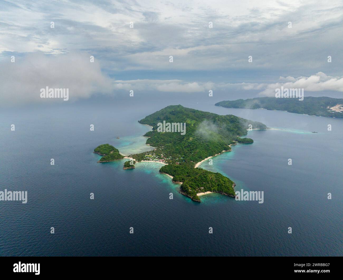 Blue sea around Alad Island with beaches in Romblon, Philippines Stock ...