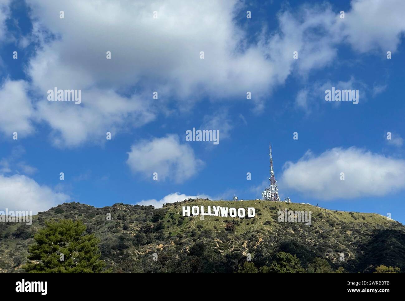 Hollywood Sign, Hollywood, hills, sign, iconic, landmark, vintage, Los Angeles, California, USA ...