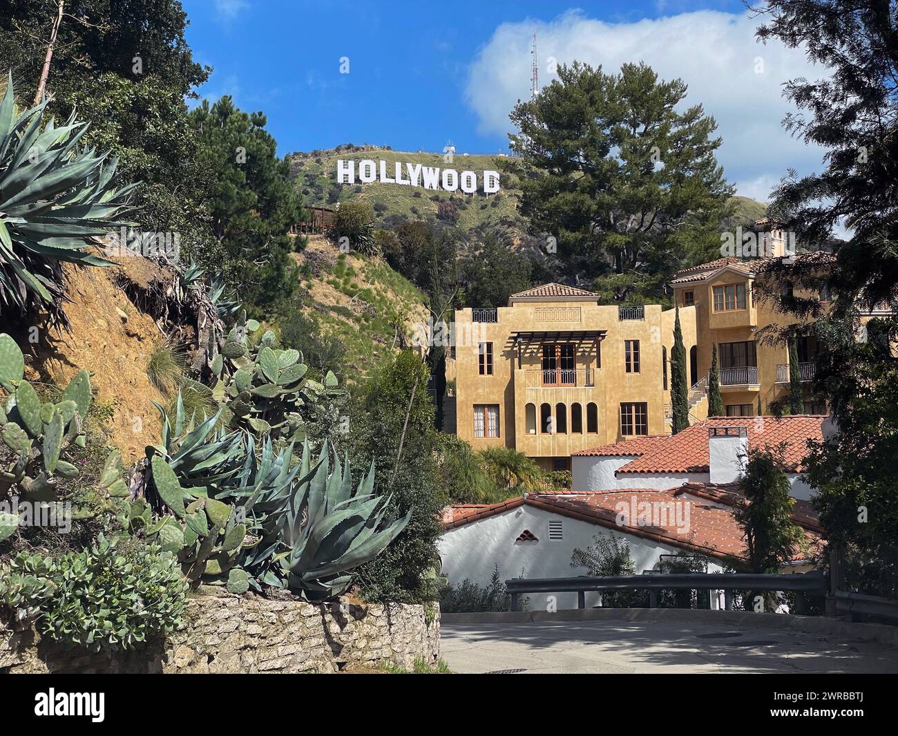 Hollywood Sign, Hollywood, hills, sign, iconic, landmark, vintage, Los Angeles, California, USA ...