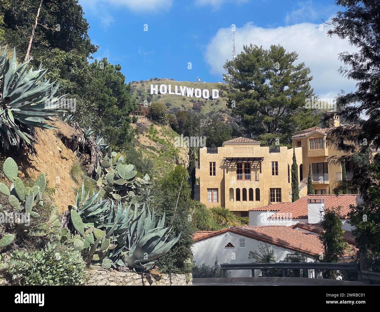 Hollywood Sign, Hollywood, hills, sign, iconic, landmark, vintage, Los Angeles, California, USA ...