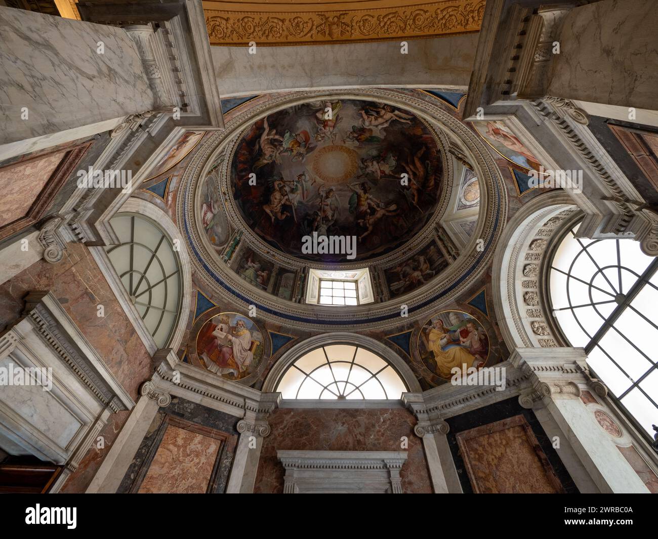 Painted ceiling inside the Vatican Museums, Vatican city Stock Photo - Alamy