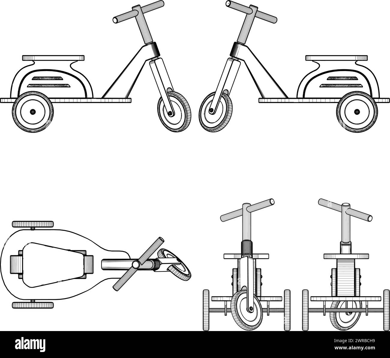 Children Car Bicycle Vector. Illustration Of Kids Bike Isolated On ...