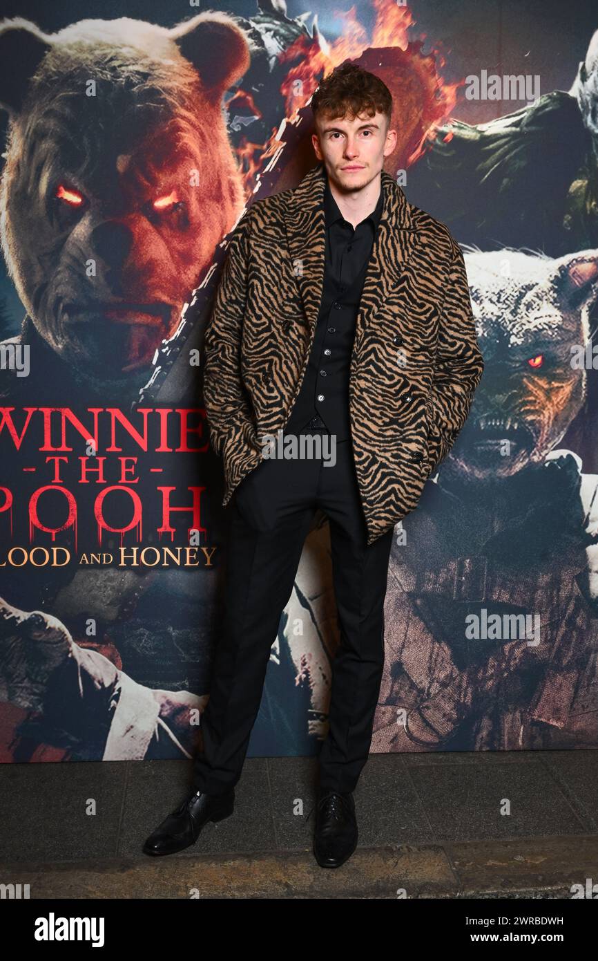 London, UK. 11 March 2024. Lewis Santer attending the Winnie the Pooh ...