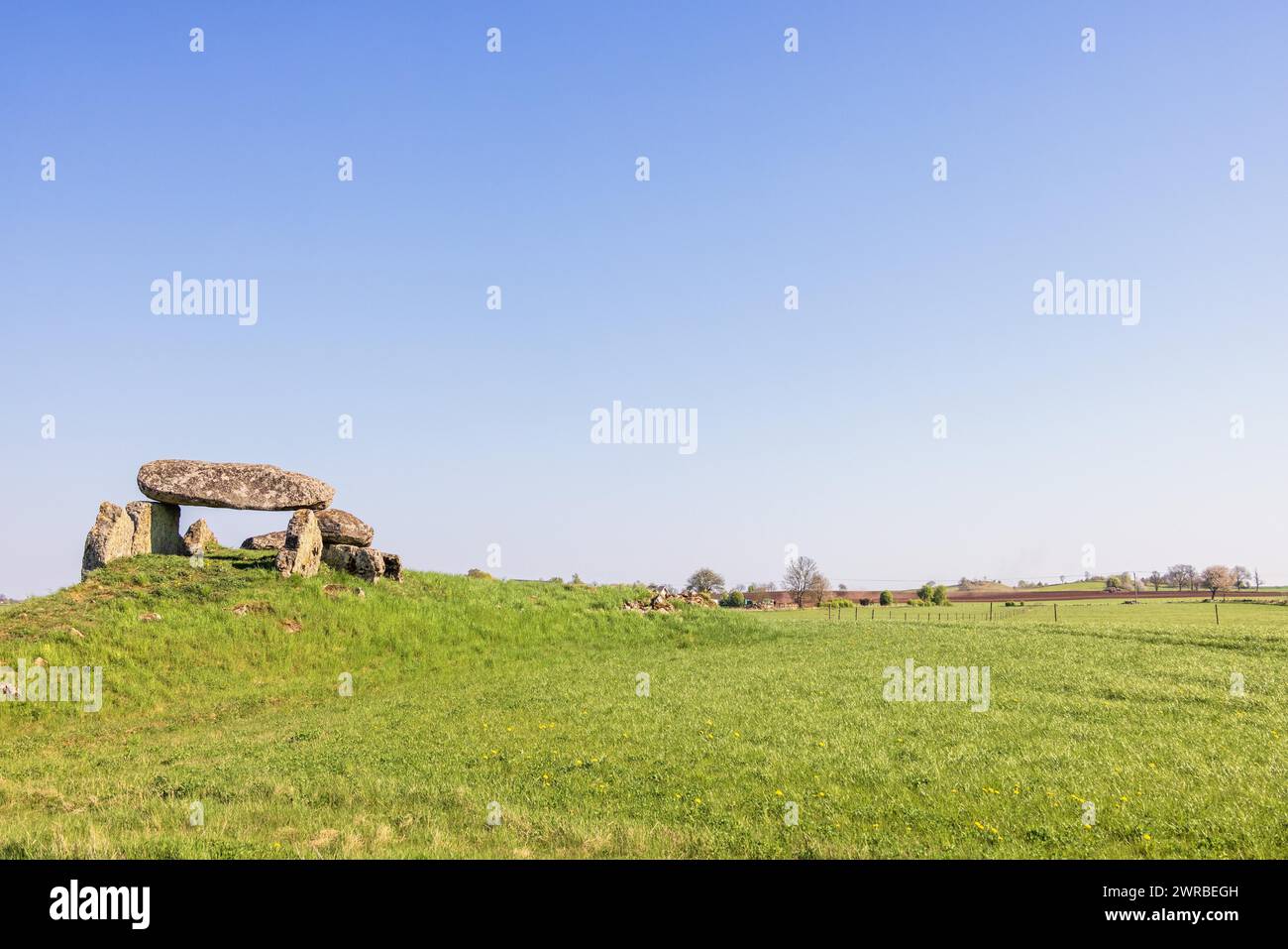 Old Passage grave frome neolithic age on a hill in the countryside ...