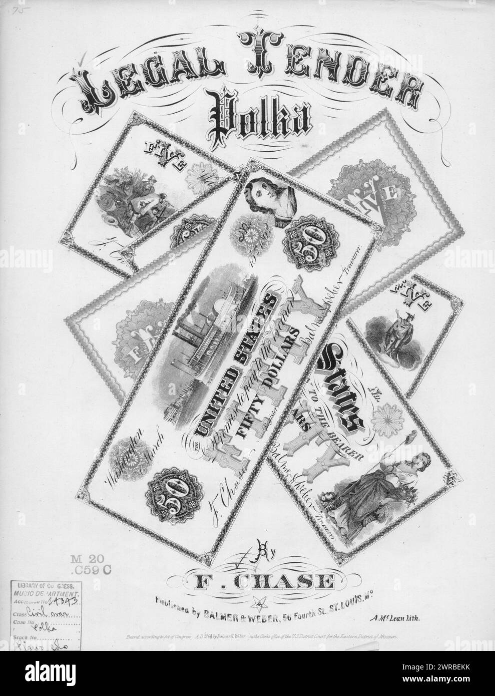 Legal tender polka, Chase, F. (composer), Balmer & Weber, Saint Louis ...