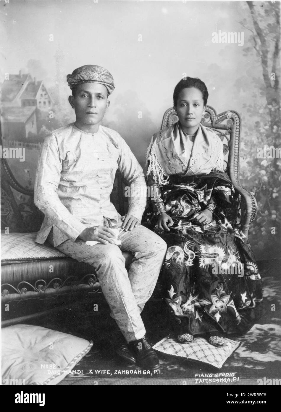 Dato i.e. Datto Mandi & wife, Zamboanga, P.I., Piang Studio, Zamboanga, P.I., between ca. 1900 ...